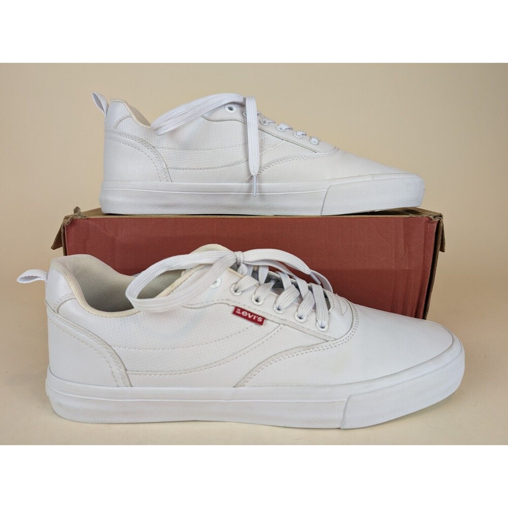 Levis Shoes Mens 12 Lance Perforated Low Sneakers Whi… - Gem
